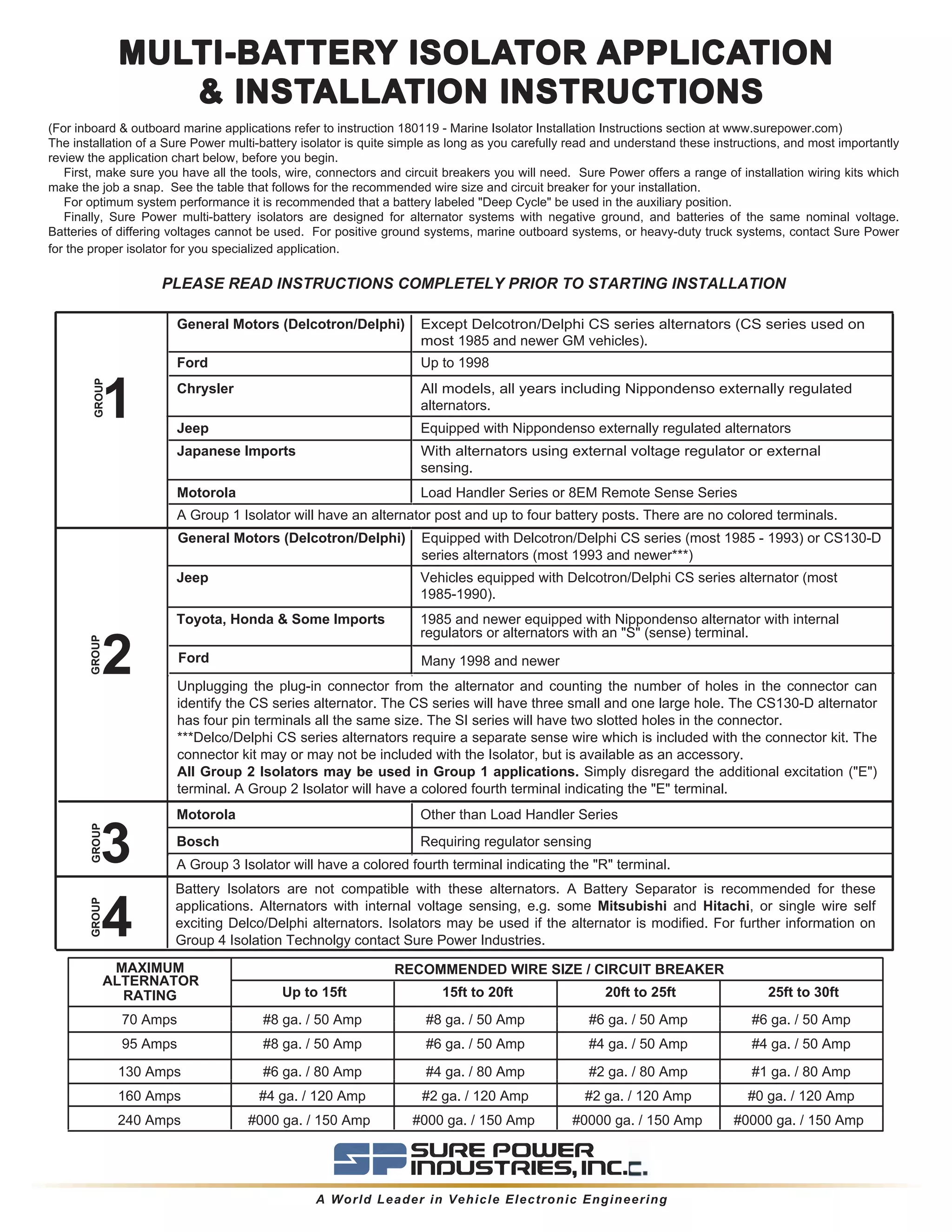 SurePower Diode Isolator Installation Instruction | PDF
