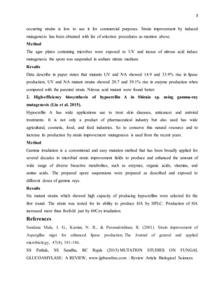 Mutagenesis; A conventional tool for strain improvement in industry | DOCX