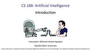 Sp14 cs188 lecture 1 - introduction | PPTX