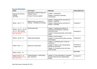 Epi 504 Spring 16 Syllabus | PDF