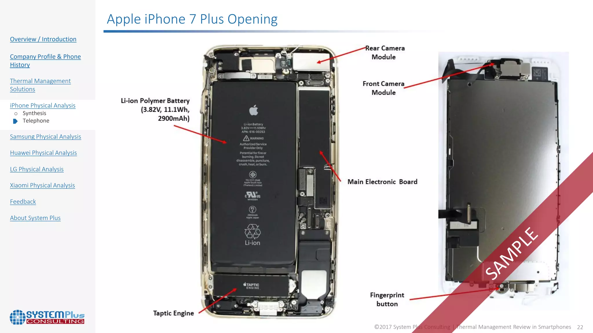 Thermal management smartphone overview 2017 teardown reverse costing ...