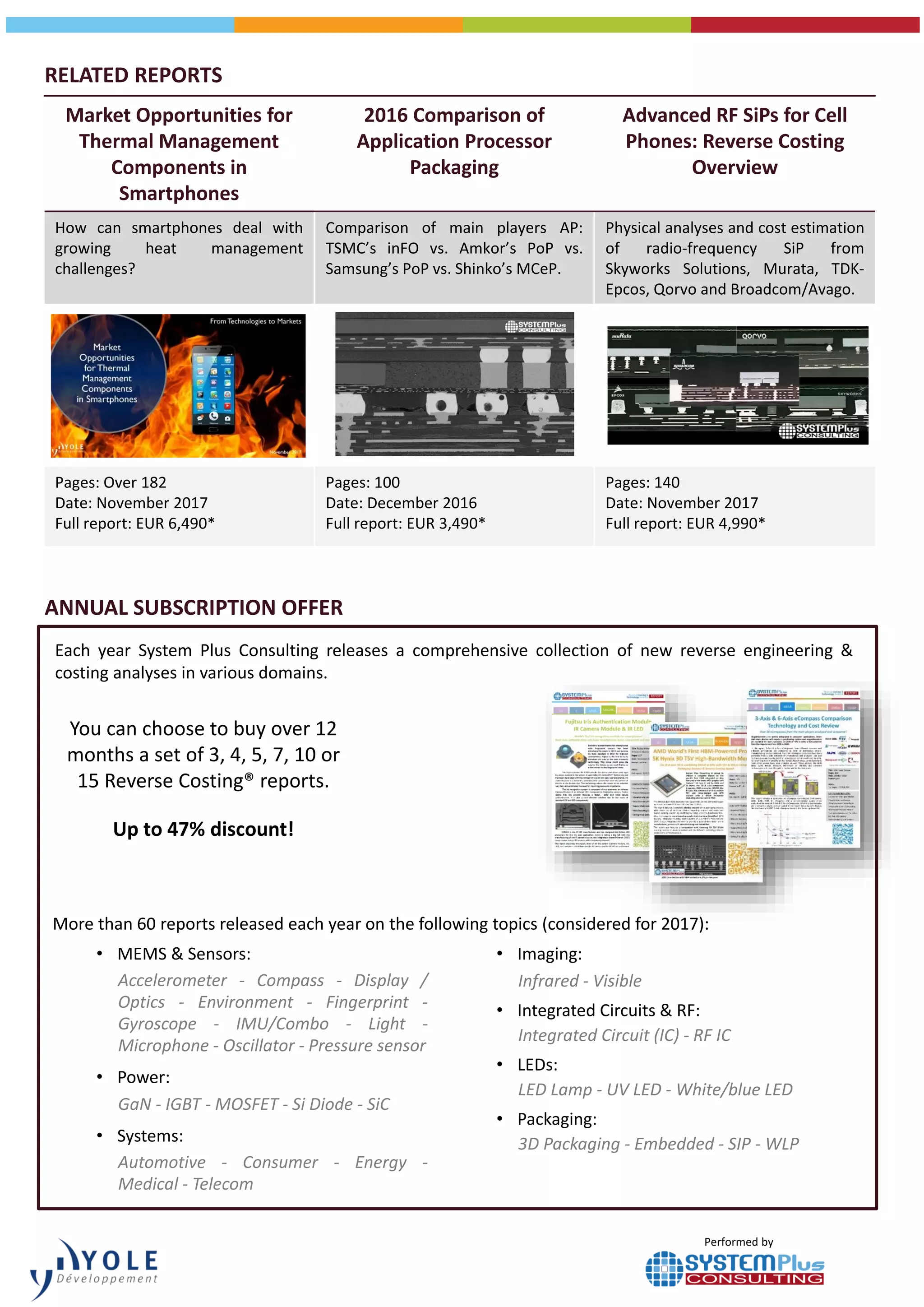 Thermal management smartphone overview 2017 teardown reverse costing ...