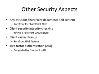 SharePoint 2010 anywhere access uag vs dmz | PPT