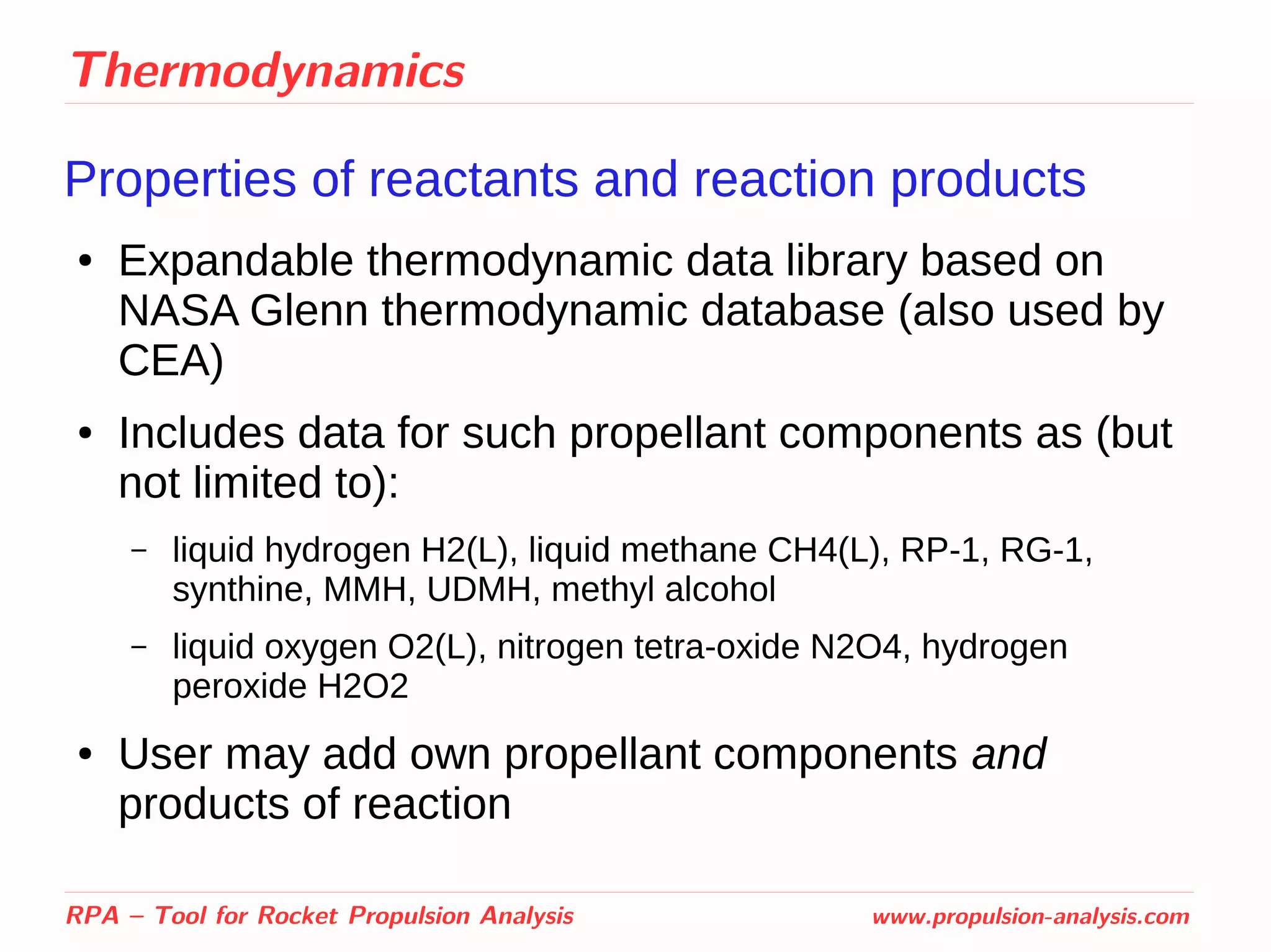 RPA - Tool for Rocket Propulsion Analysis | PDF