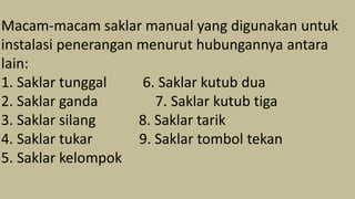 PEMASANGAN SAKLAR | PPTX
