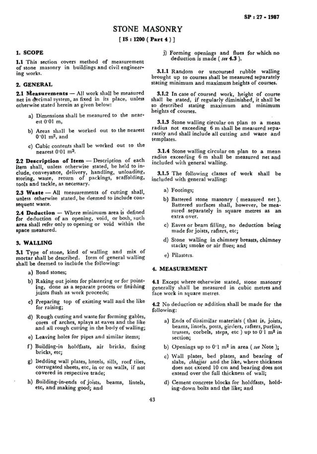 SP 27.pdf HANDBOOK METHOD OF MEASUREMENT | PDF