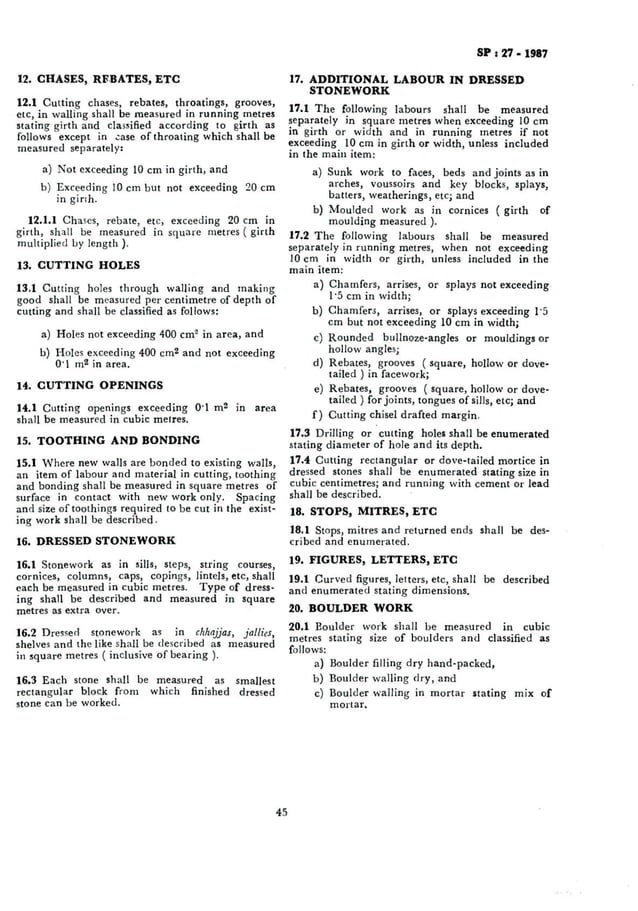 SP 27.pdf HANDBOOK METHOD OF MEASUREMENT | PDF