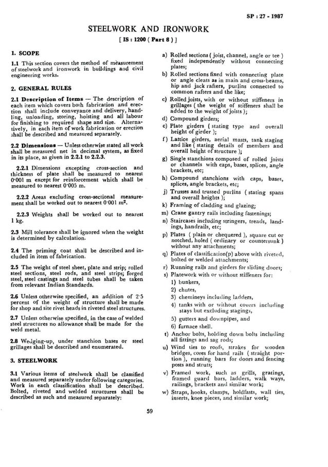 SP 27.pdf HANDBOOK METHOD OF MEASUREMENT | PDF