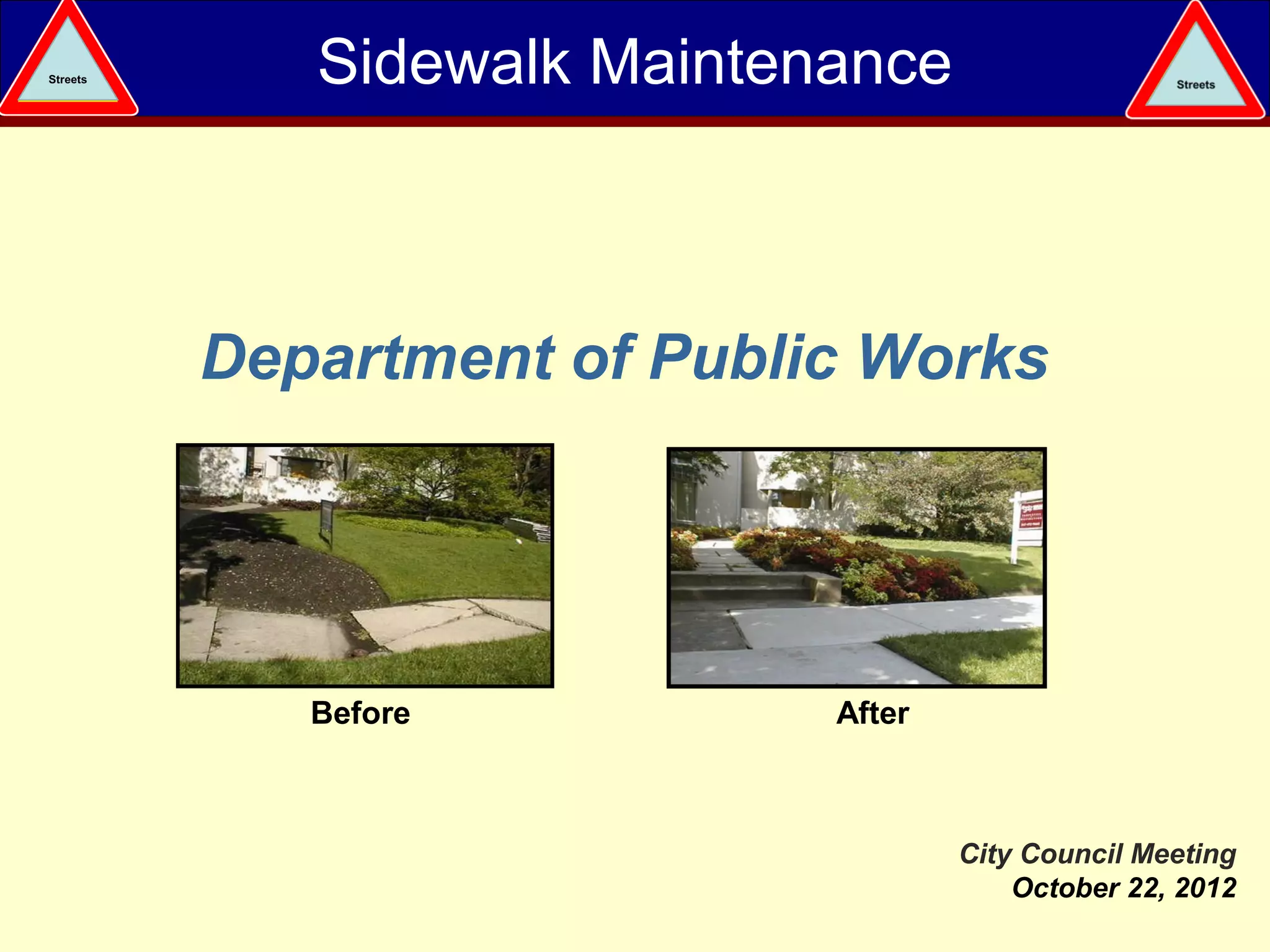 Sidewalk maintenance 10.22.12