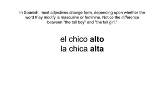 Sp 2 unit 1 ¿quién soy yo adjective agreement | PPTX