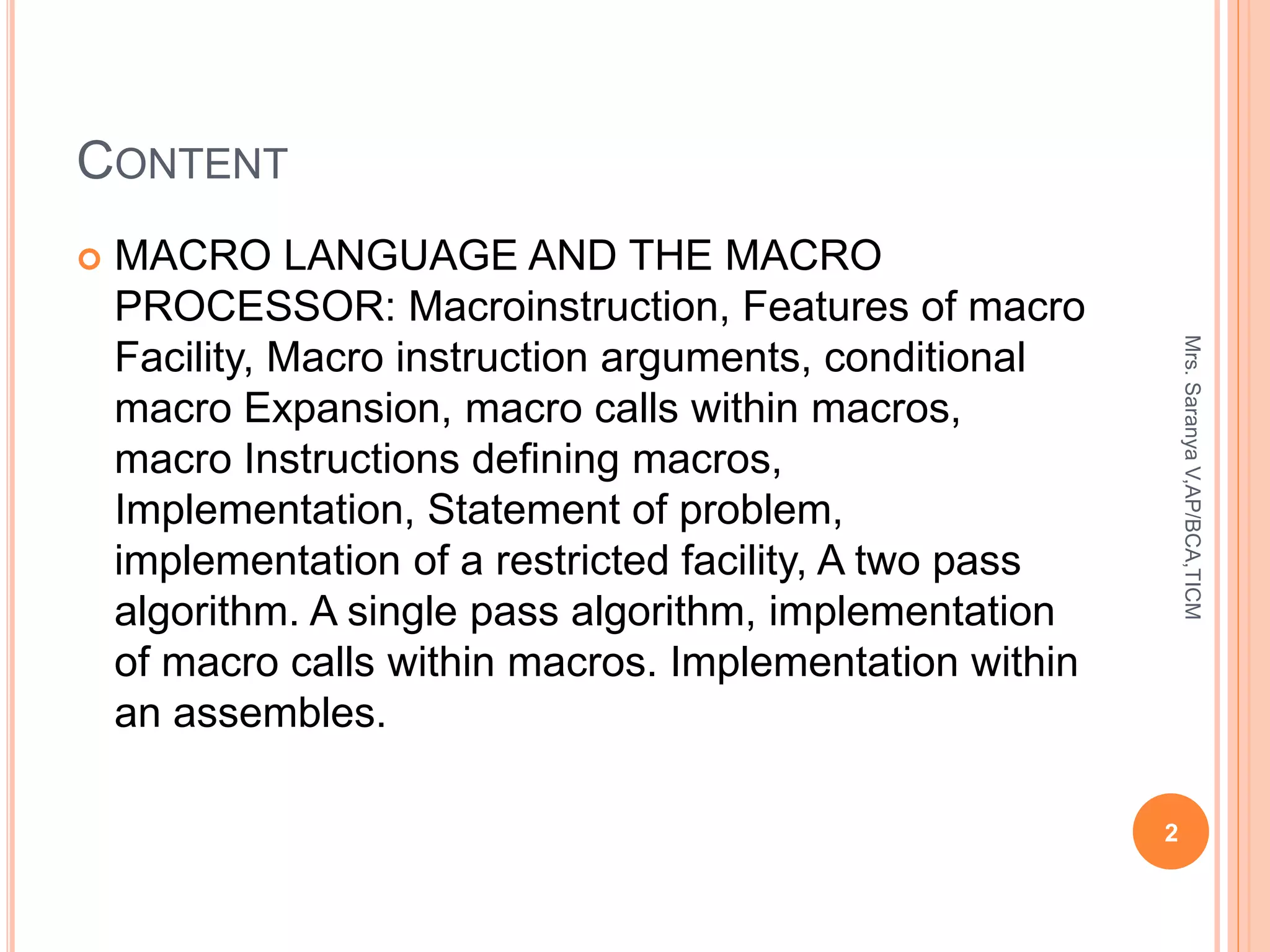 Macro Processor Pptx Programming Languages Computing 3202