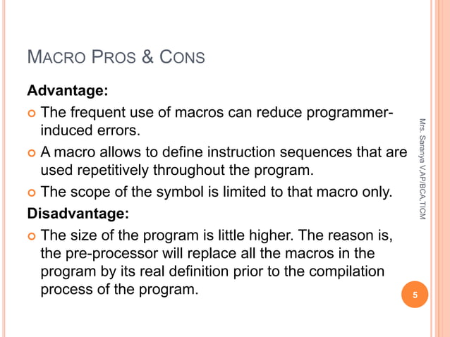 Macro Processor Pptx Programming Languages Computing