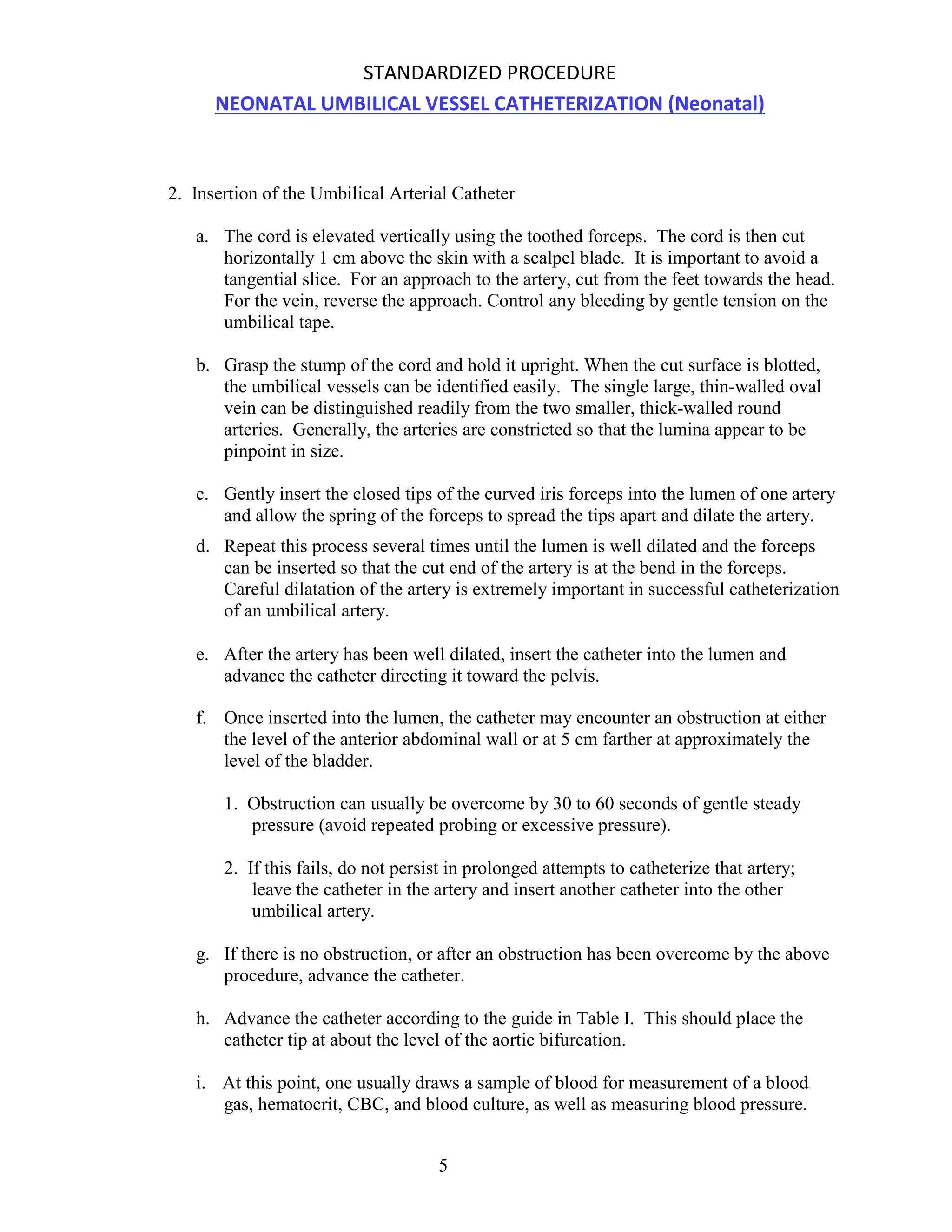 Sp30 neonatal umbilical vessel catherization (neonatal) | PDF