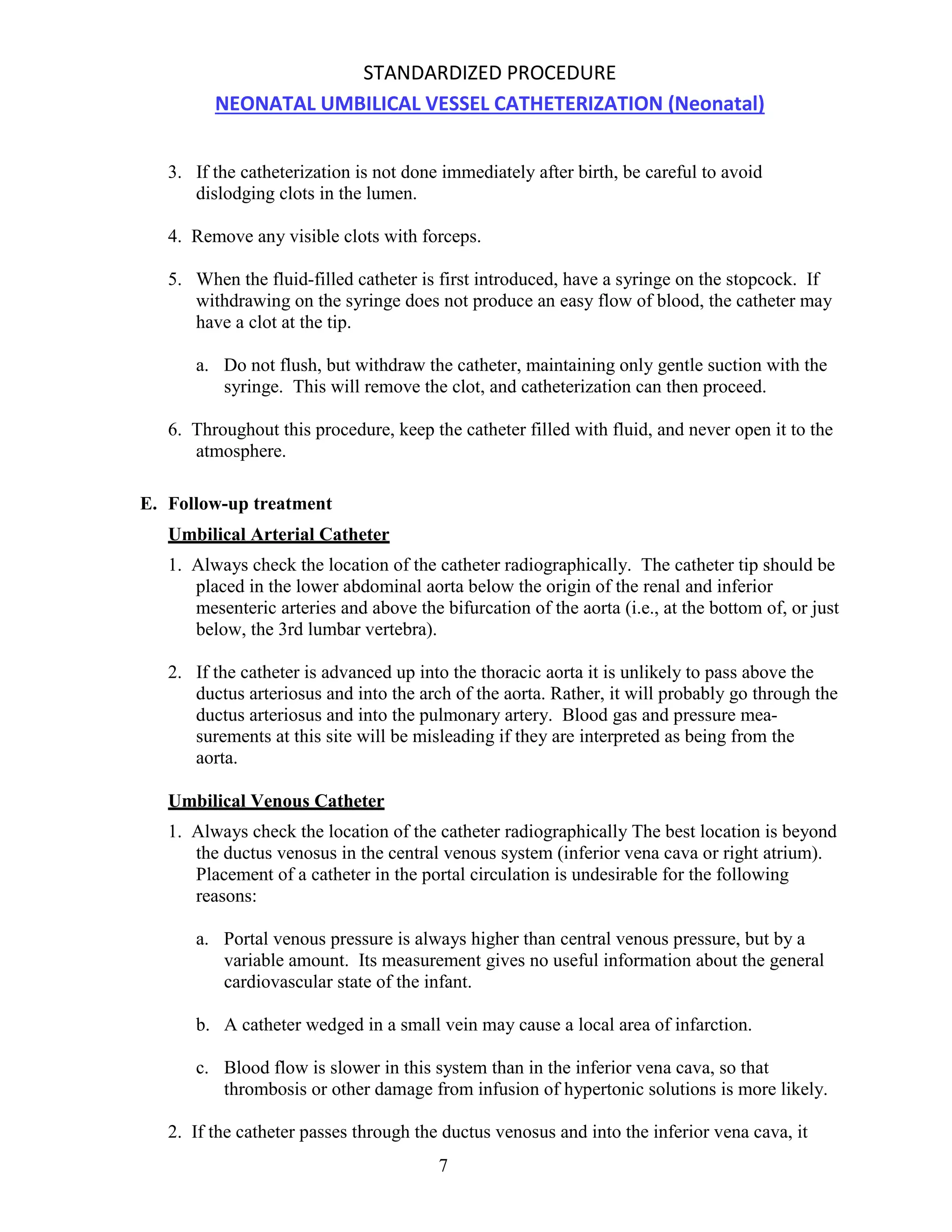 Sp30 neonatal umbilical vessel catherization (neonatal) | PDF