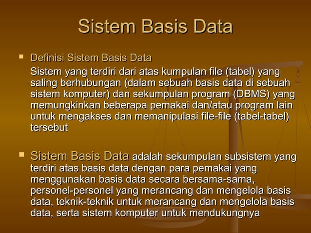 Sistem Basis Data(PPT) | PPT