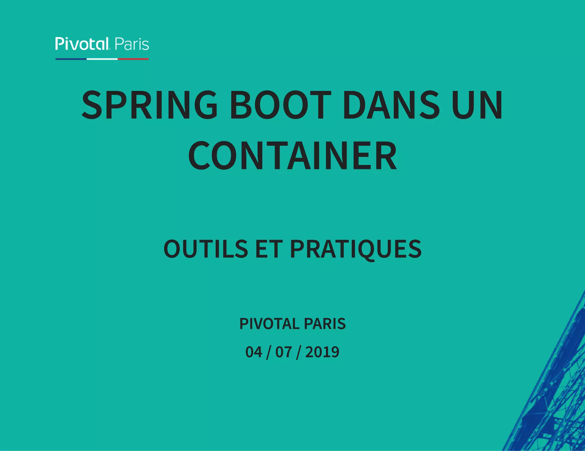 SPRING BOOT DANS UN CONTAINER OUTILS ET PRATIQUES | PDF