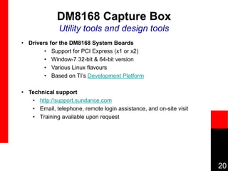 DM8168 Dual SuperHD image capture using DaVinci | PPT