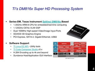 DM8168 Dual SuperHD image capture using DaVinci | PPT