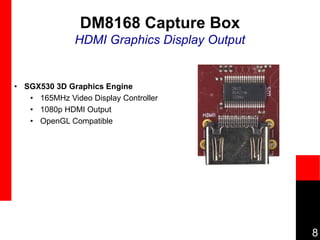 DM8168 Dual SuperHD image capture using DaVinci | PPT