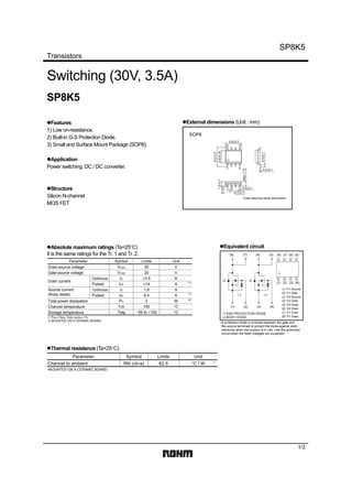 Original DUAL N Channel Mosfet SP8K5 SOP-8 New | PDF