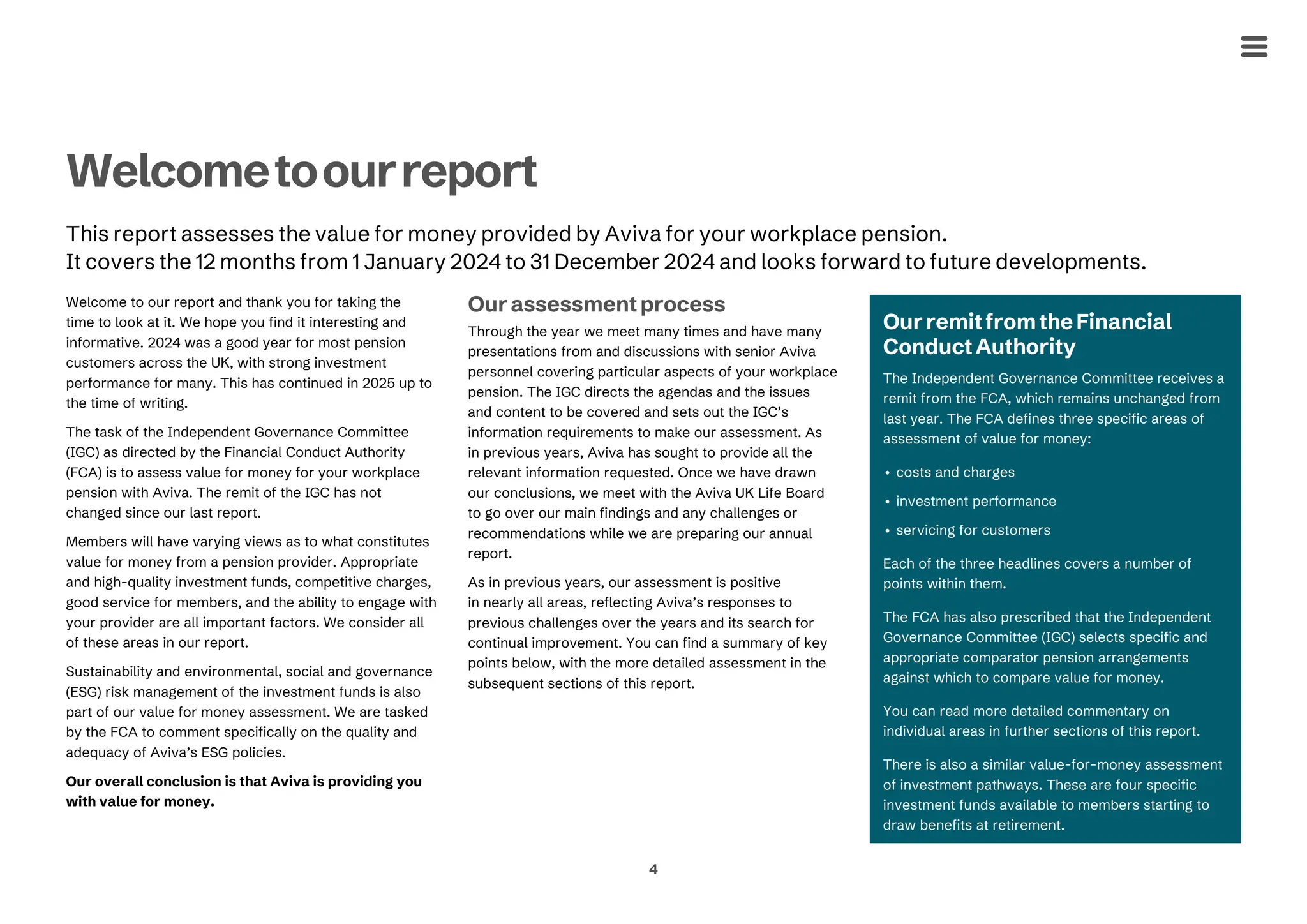 sp99709.pdf Aviva IGC report here in full | PDF
