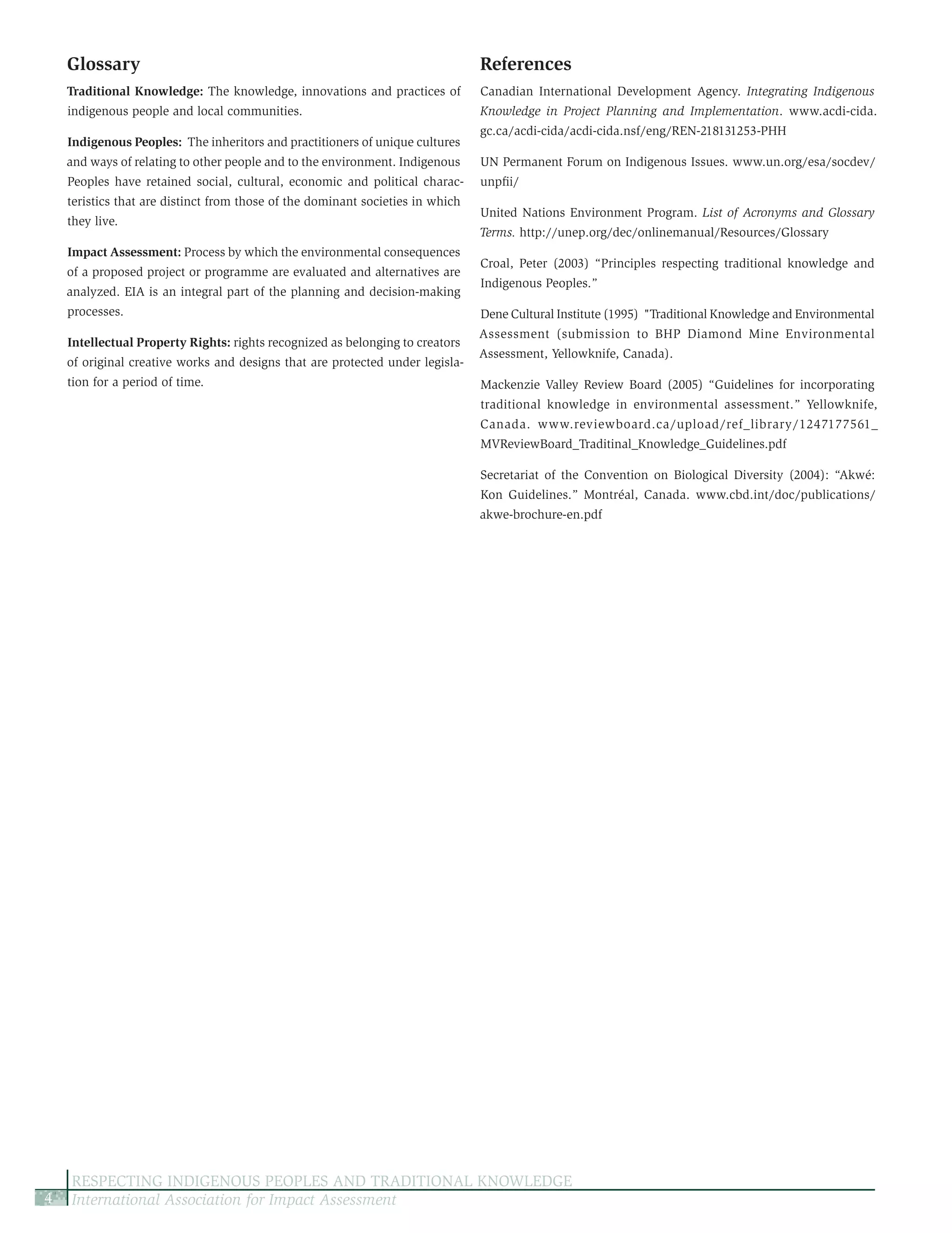 Respecting Indigenous Peoples and Traditional Knowledge | PDF