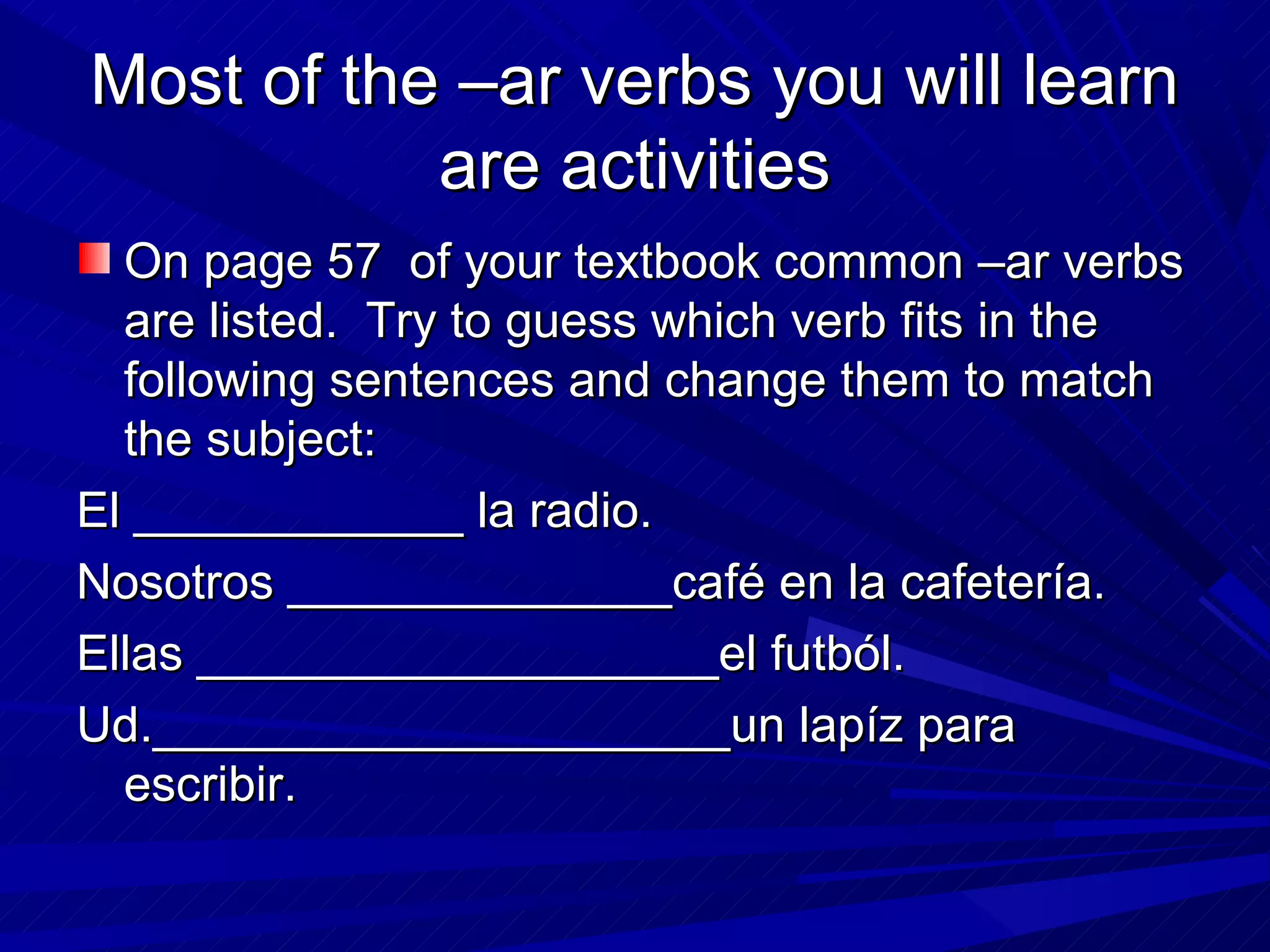 Spa ar verbs | PPT