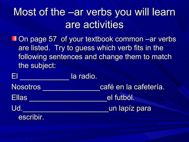 Spa ar verbs | PPT