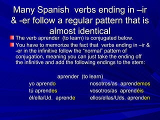 Spa er--ir verbs | PPT