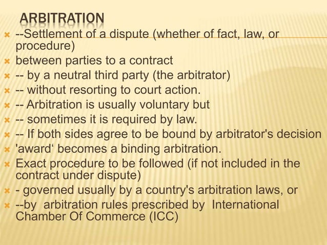 Contract and Arbitration | PPTX | Construction Industry | Industries
