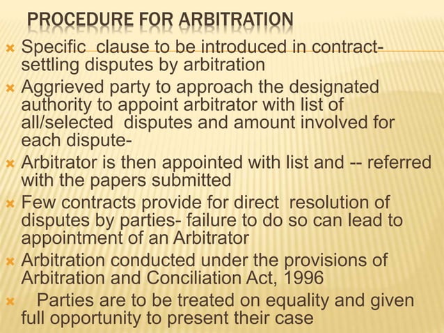 Contract and Arbitration | PPTX | Construction Industry | Industries