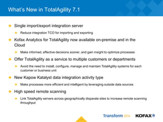Transform 2014: Introducing Kofax TotalAgility® Cloud | PDF