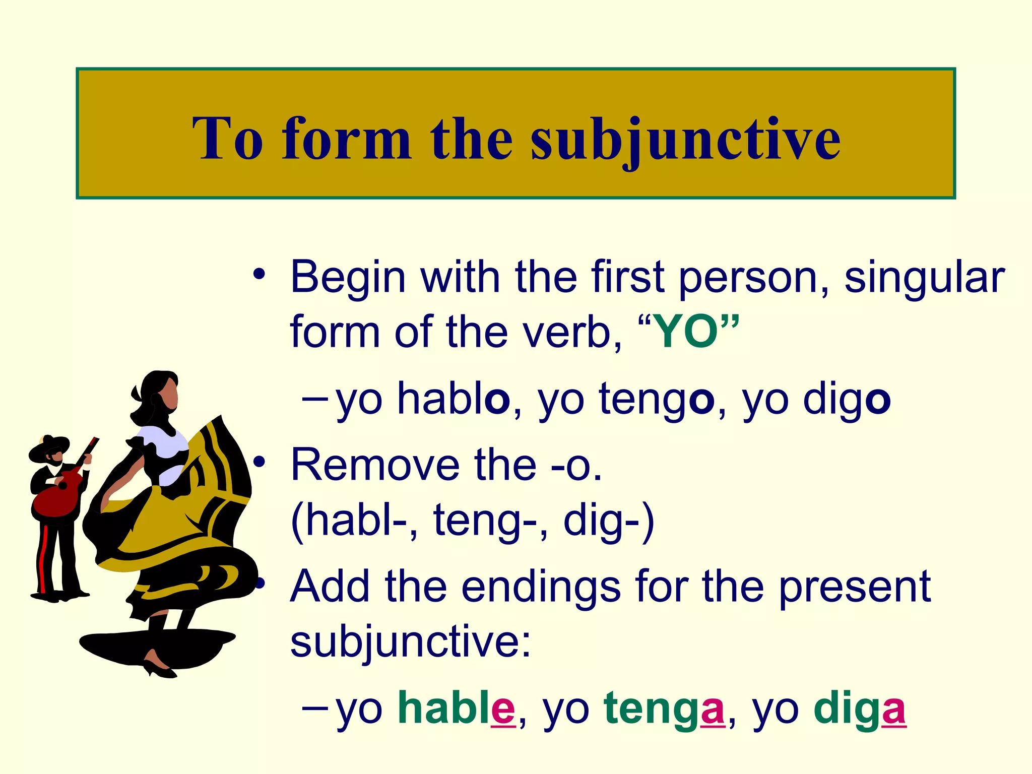 SPA103 Introduction to the Subjunctive | PPT