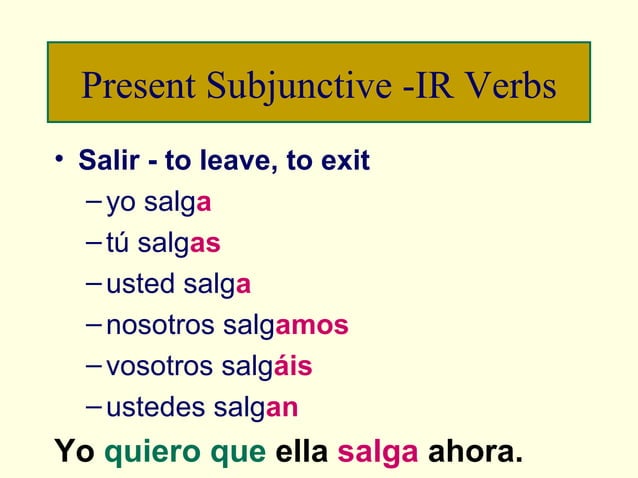 SPA103 Introduction to the Subjunctive | PPT