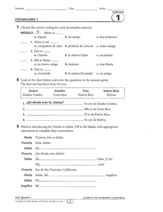 Spa 1 bell work 5 3 & 5-4 | PDF