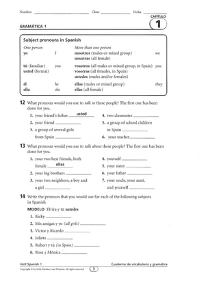 Spa 1 bell work 5 3 & 5-4 | PDF