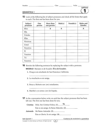 Spa 1 bell work 5 3 & 5-4 | PDF