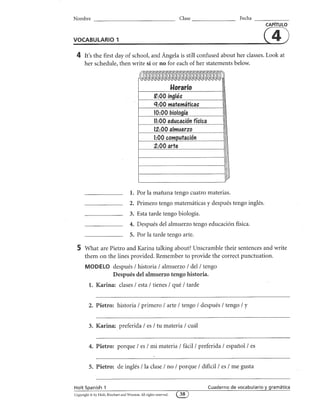 Spa1 wkbk chap 04 | PDF