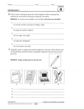 Spa1 wkbk chap 04 | PDF