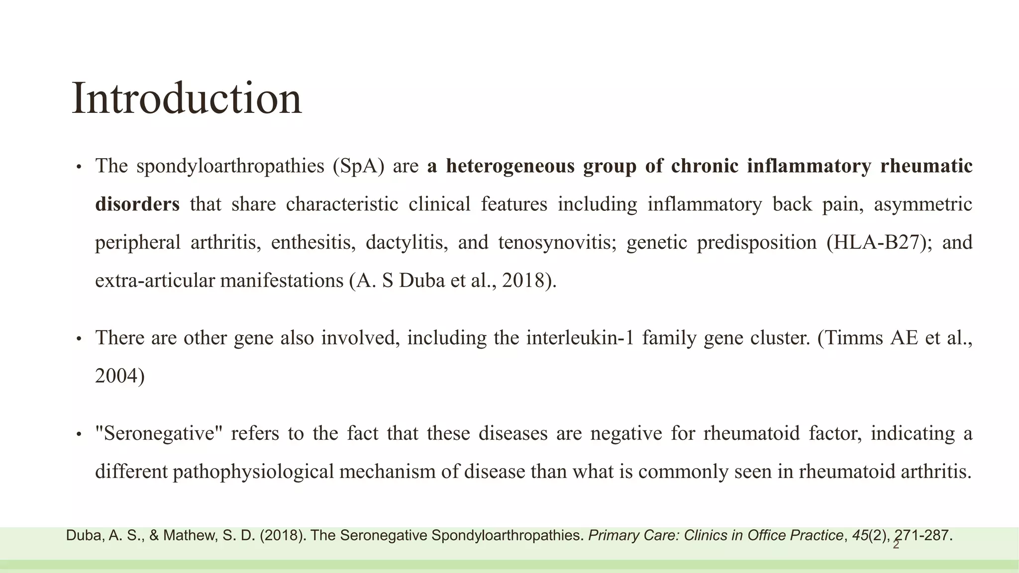 seronegative Spondyloarthropathies: ankylosing spondylitis, psoriatic ...