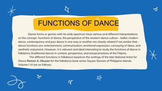FUNCTIONS OF DANCE | PPTX