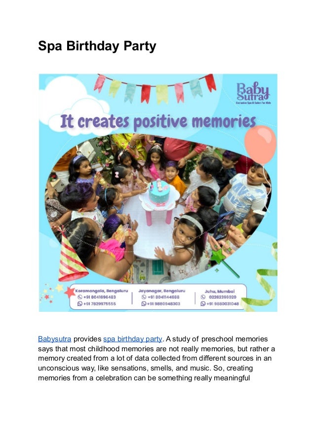 Spa Birthday Party | PDF | Daycare and Pre-School | Parenting