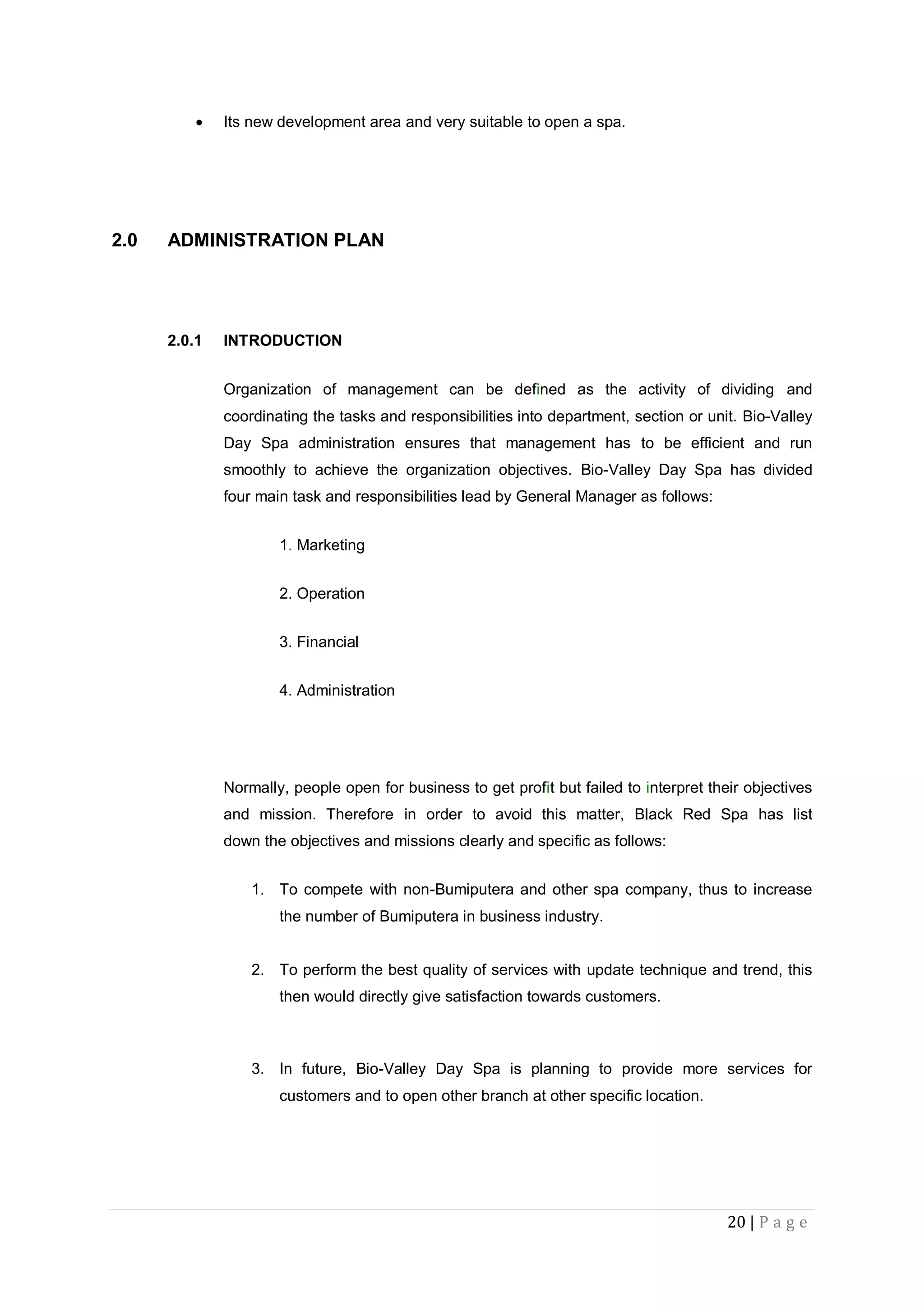 Spa business plan example rose | PDF