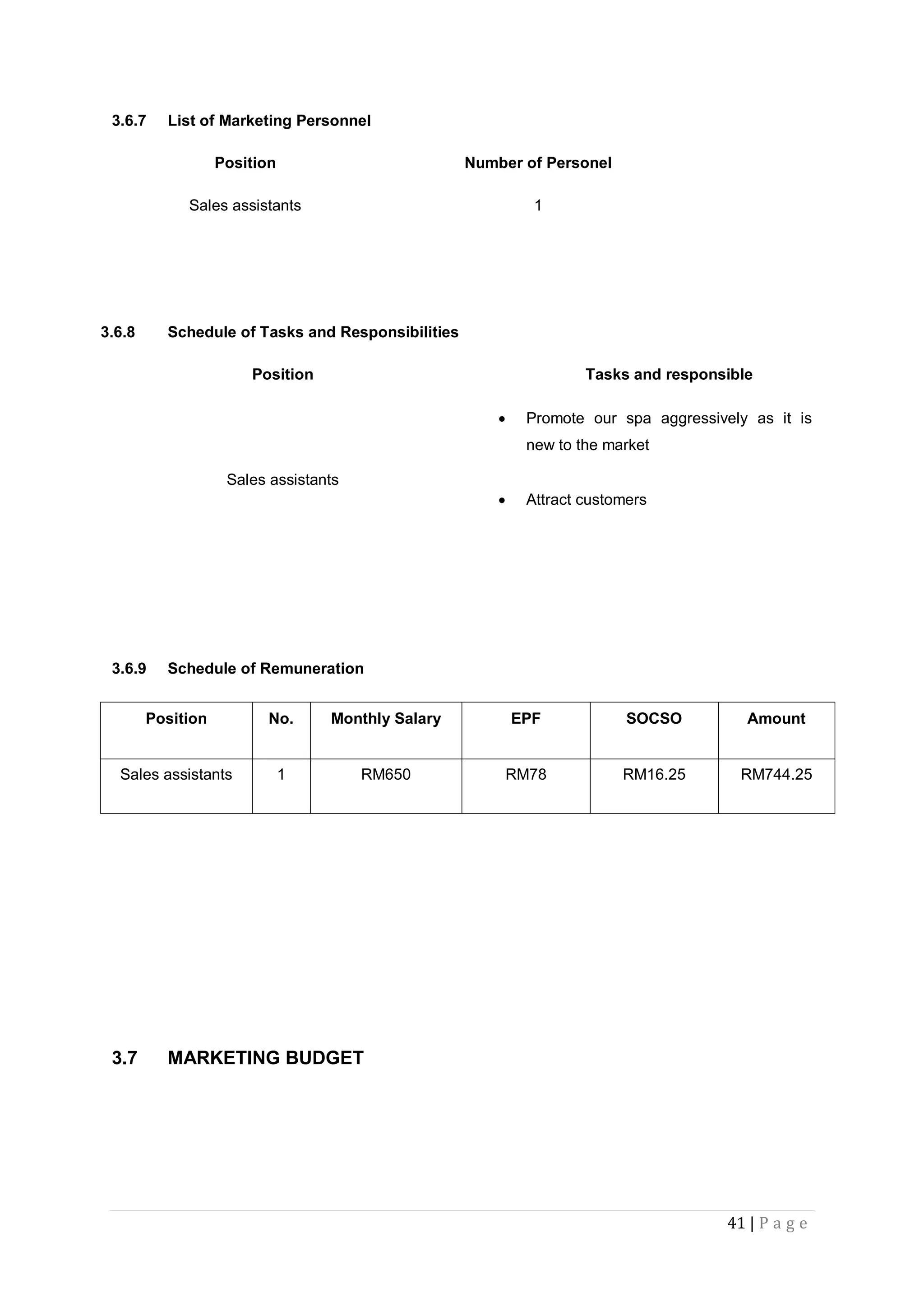 Spa business plan example rose | PDF