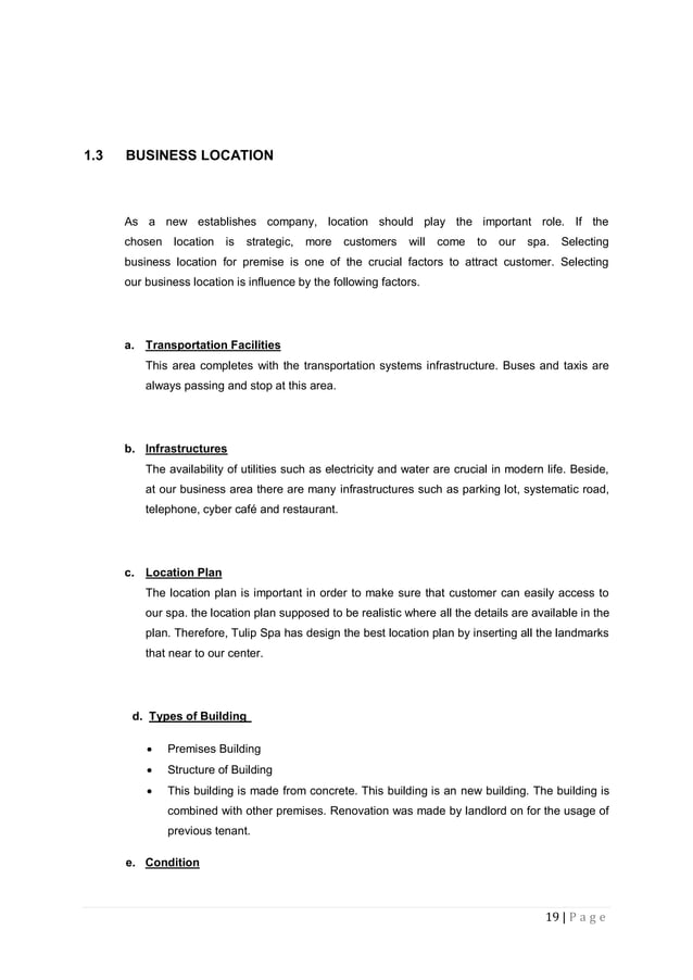 Spa business plan example rose | PDF | Startups | Business
