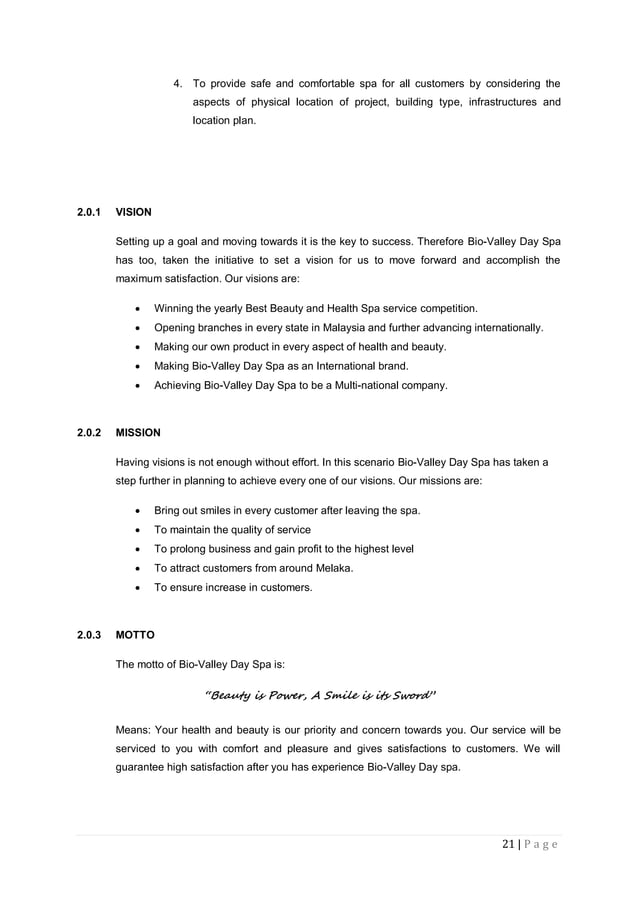 Spa business plan example rose | PDF | Startups | Business