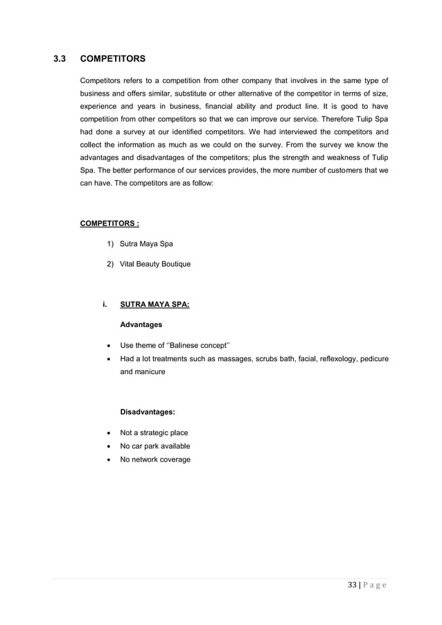 Spa business plan example rose | PDF | Startups | Business