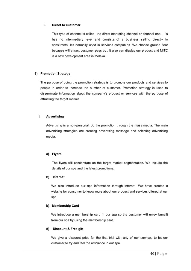 Spa business plan example rose | PDF | Startups | Business