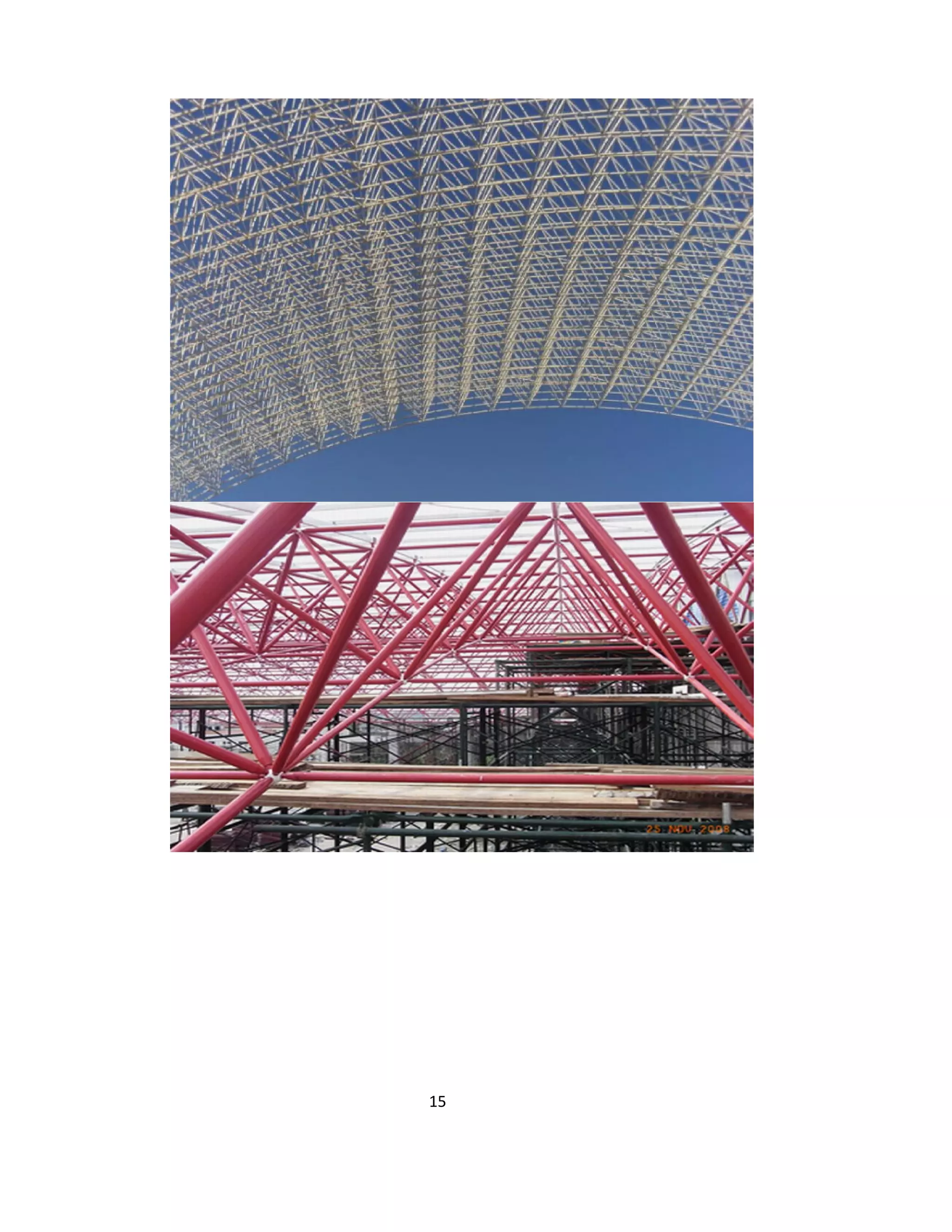 السقوف الشبكية الفراغية Space & diagrid frames- Design | PDF