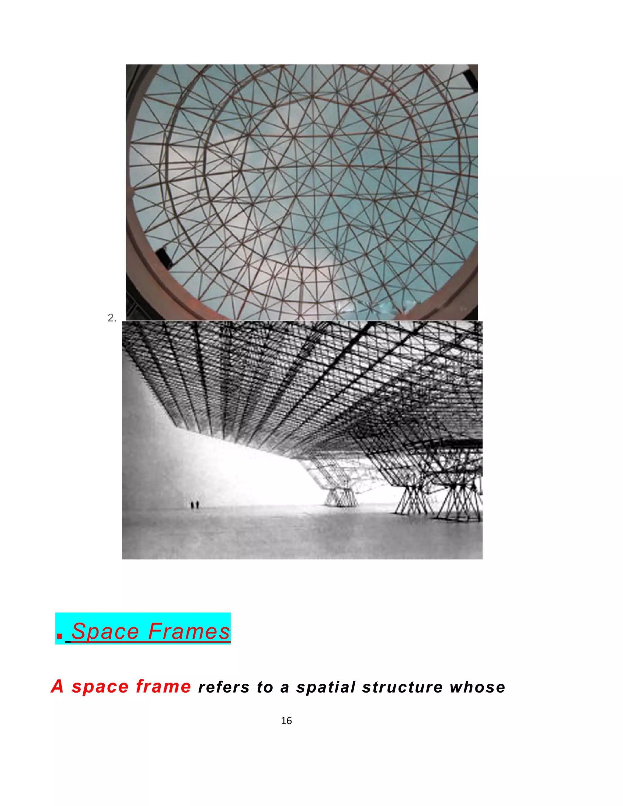 السقوف الشبكية الفراغية Space & diagrid frames- Design | PDF